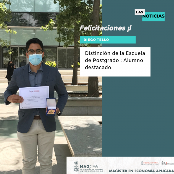 Diego Tello obtuvo el premio a graduado destacado « MAGCEA